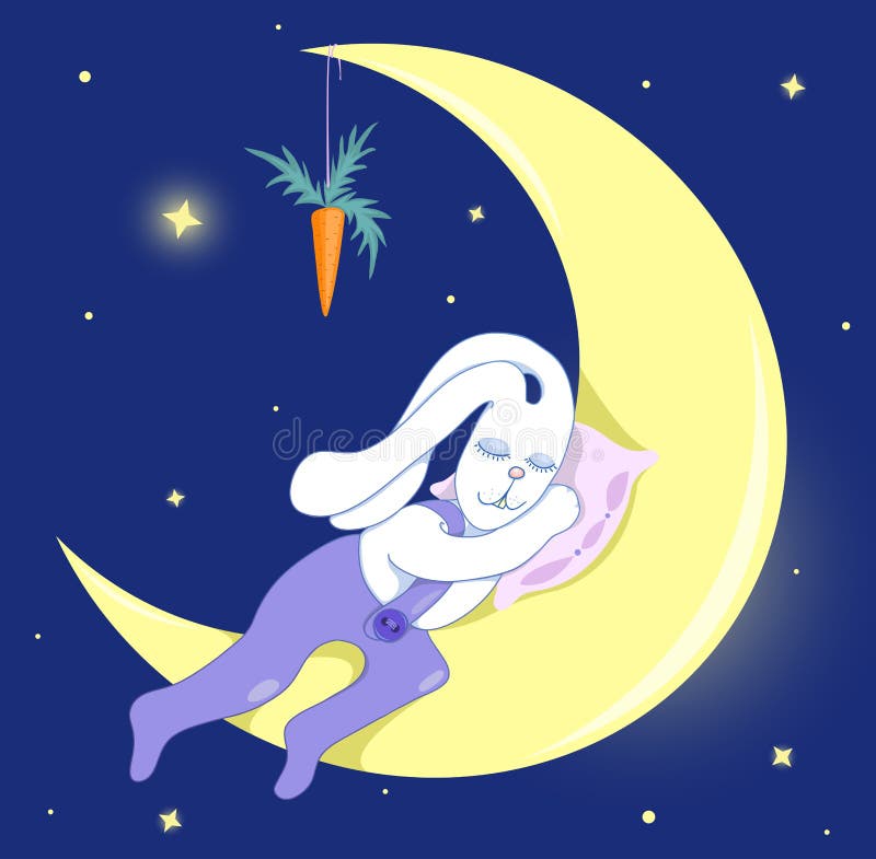 Moon Rabbit stock vector. Illustration of rabbit, symbols - 16067226