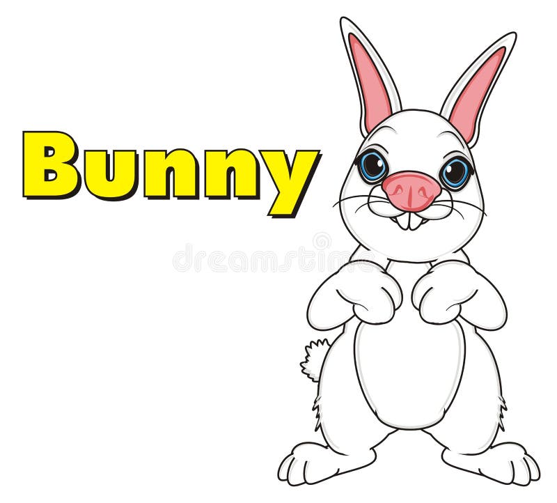 Rabbit with name stock illustration. Illustration of profile - 86635018