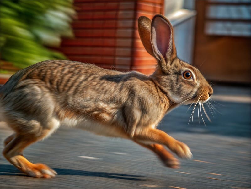 Rabbit in Natural Habitat stock illustration. Illustration of adorable ...