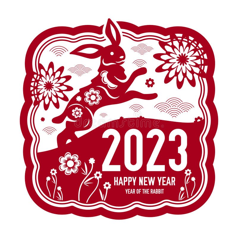 Rabbit New Year Emblem stock vector. Illustration of element - 256125376