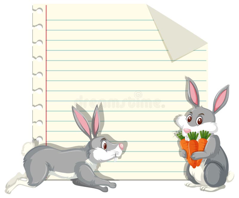 Rabbit on note template stock illustration. Illustration of texture ...