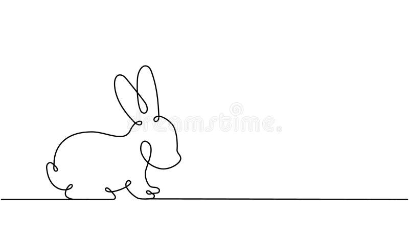 Rabbit One Line Continuous Drawing. Hare Continuous One Line ...