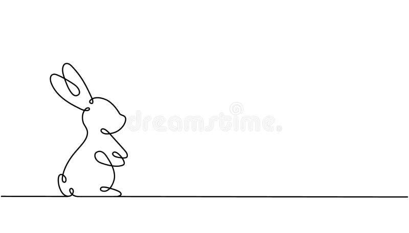 Rabbit One Line Continuous Drawing. Hare Continuous One Line ...