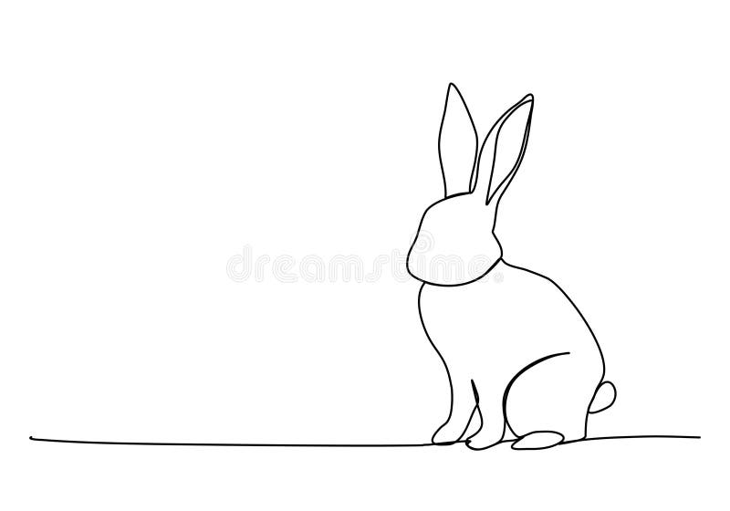 Rabbit One Line Drawing Stock Illustrations – 1,629 Rabbit One Line ...