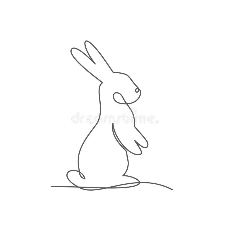 Rabbit One Line Drawing Stock Illustrations – 1,580 Rabbit One Line ...