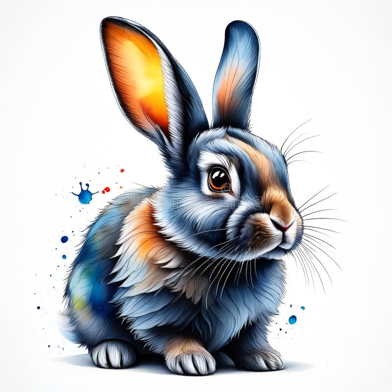 Rabbit with Orange Ears and a Brown Nose Stock Photo - Image of mammal ...