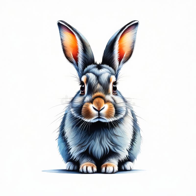 532 Rabbit Orange Ears Sitting White Background Stock Photos - Free ...