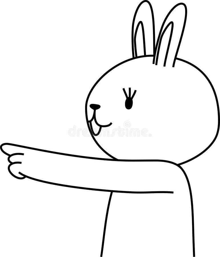 Rabbit Outline that Guides You by Pointing Your Finger Stock Vector ...