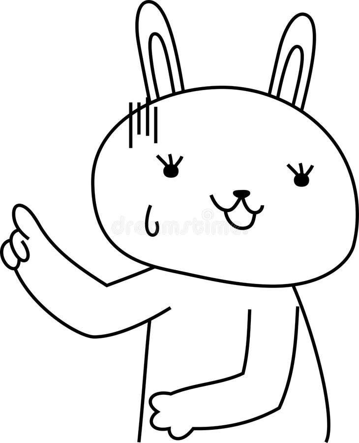 Rabbit Outline that Guides You by Pointing Your Finger Stock Vector ...