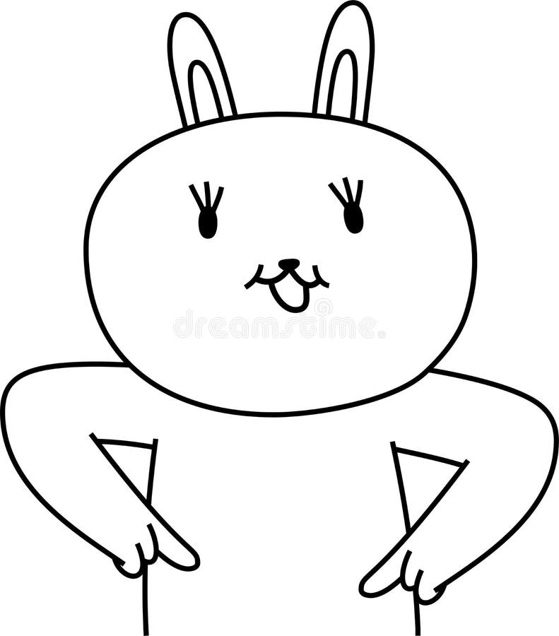 Rabbit Outline that Guides You by Pointing Your Finger Stock Vector ...