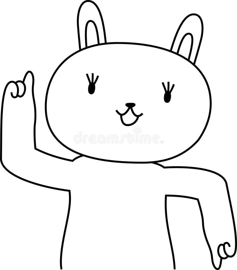 Rabbit Outline that Guides You by Pointing Your Finger Stock Vector ...