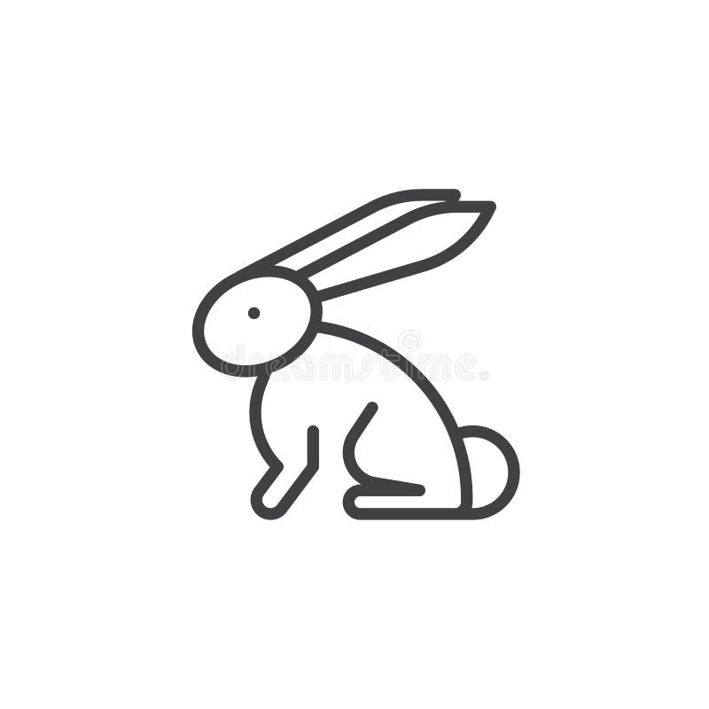 Rabbit. outline stock vector. Illustration of isolated - 17831723