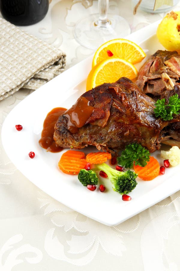 Rabbit Pan with Vegetables and Potato Dumplings Stock Image - Image of ...