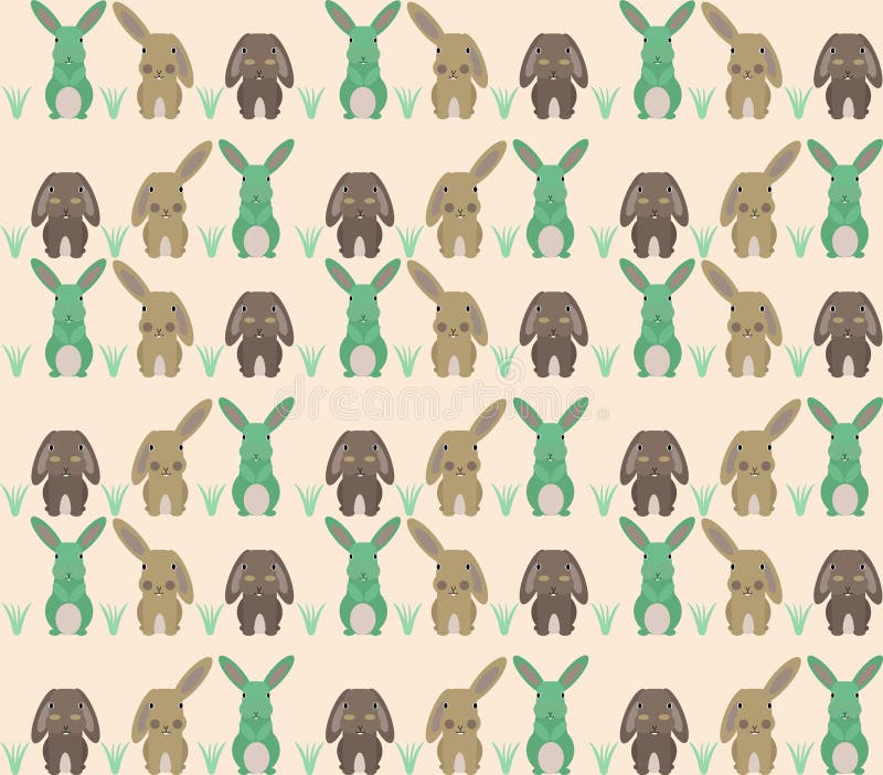 Rabbit pattern background stock vector. Illustration of print - 124828559