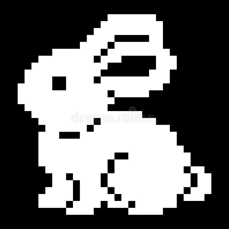 Rabbit Pattern. Pixel Rabbit Image Stock Vector - Illustration of white ...