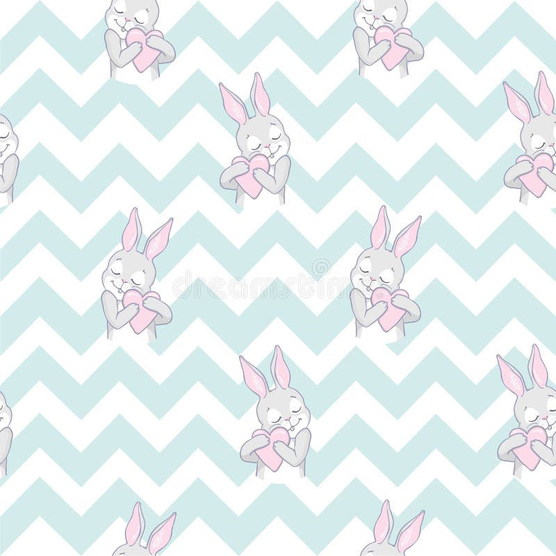 Rabbit Pattern. Seamless Vector Pattern Stock Vector - Illustration of ...