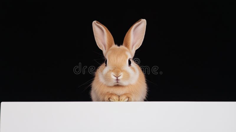 A Rabbit Perches on a White Table Stock Image - Image of cozy, seasonal ...