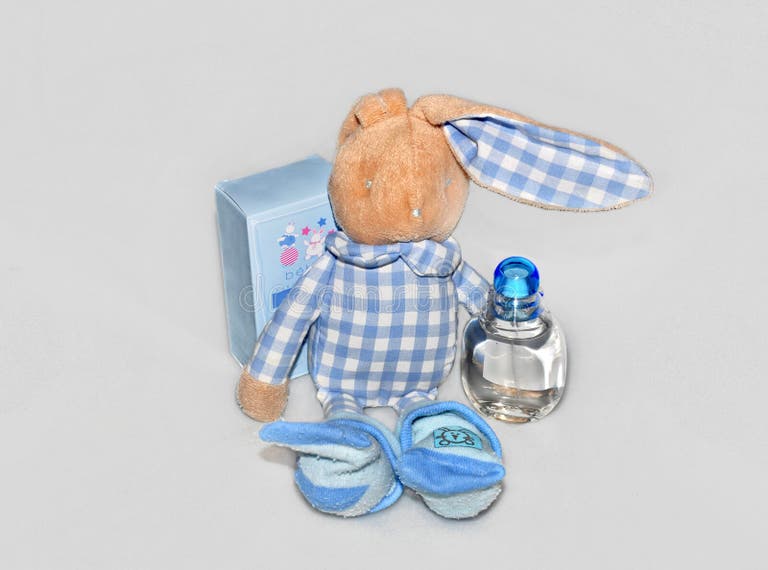 Rabbit with perfume bottle stock photo. Image of equipment - 29460562