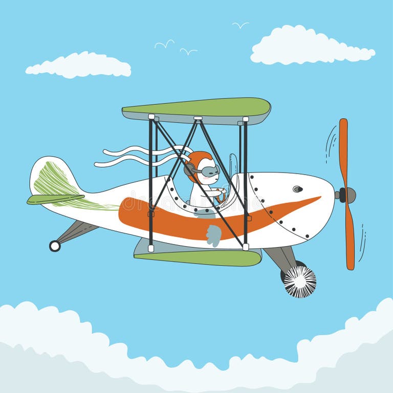 Rabbit Flying Plane Stock Illustrations – 119 Rabbit Flying Plane Stock ...