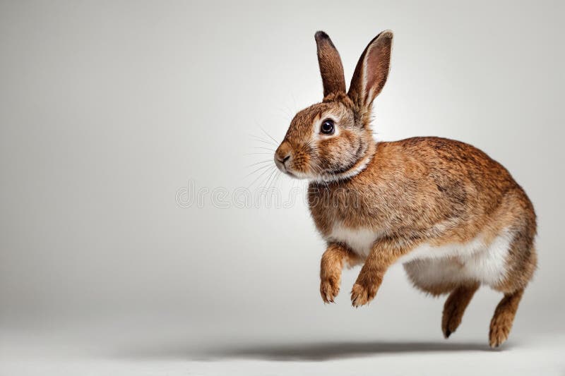 Rabbit on a Plain Background Stock Illustration - Illustration of ...