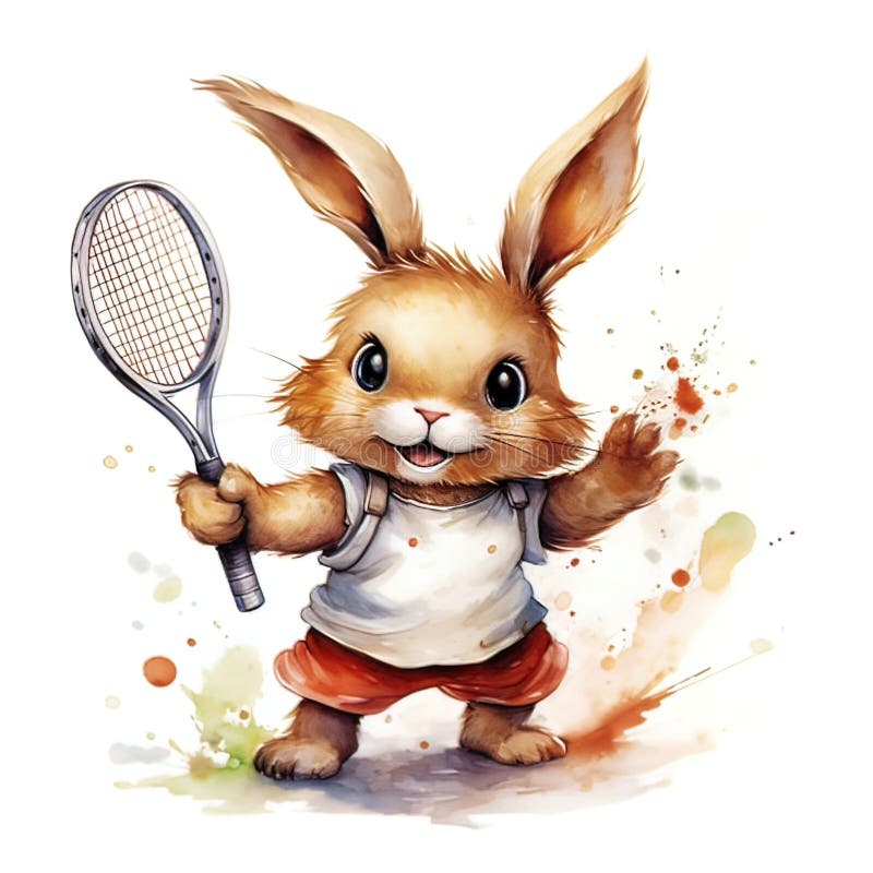 Rabbit Playing Tennis Stock Illustrations – 34 Rabbit Playing Tennis ...