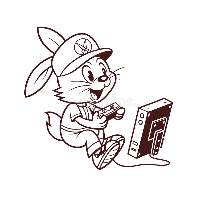 Rabbit Playing Snowballs. Cute Rabbit in Winter. Christmas and New Year ...