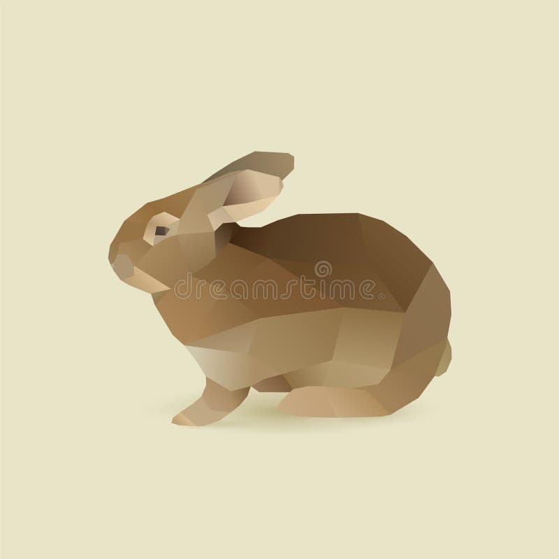Rabbit polygon 2 stock vector. Illustration of polygonal - 54504592