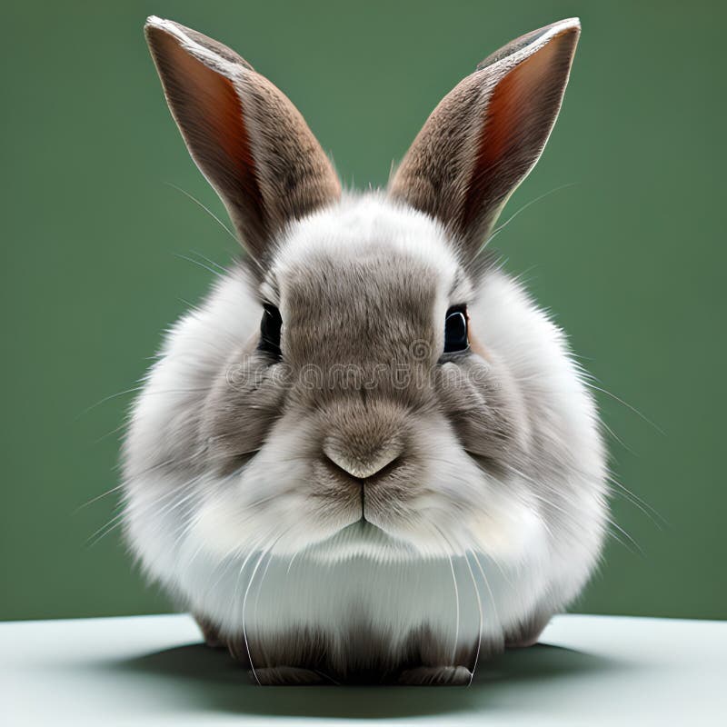 Rabbit, a Popular Pet on Monochrome Background, Symbol of Easter Ai ...