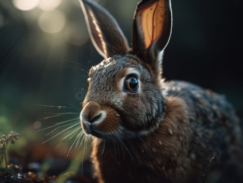Rabbit Portrait Created with Generative AI Technology Stock ...