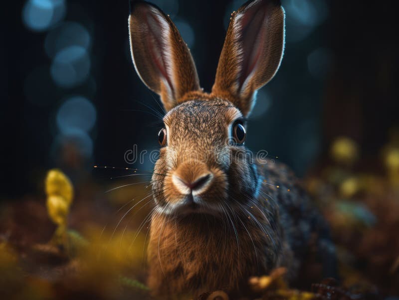 Rabbit Portrait Created with Generative AI Technology Stock ...