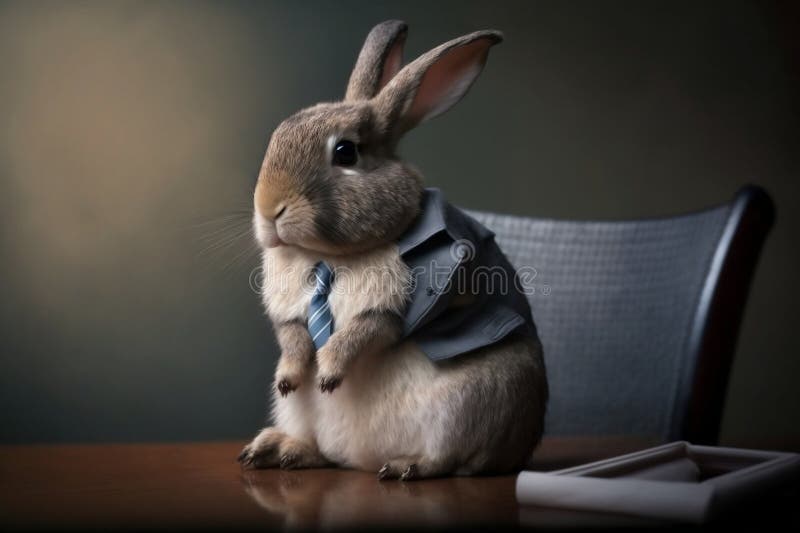 Rabbit Posing in a Business Suit. AI Stock Illustration - Illustration ...
