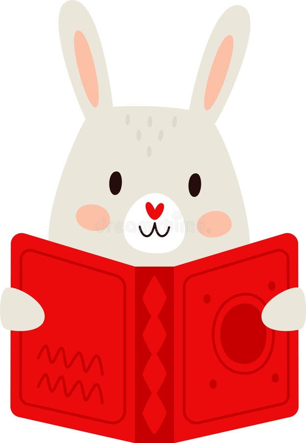 Rabbit Reading Book stock illustration. Illustration of cartoon - 299631648