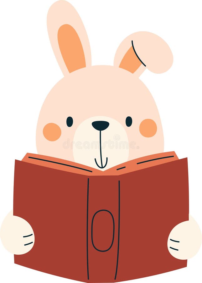 Rabbit Reading Book stock vector. Illustration of literature - 303792185
