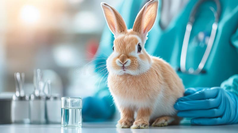 Rabbit Receiving Veterinary Care at Clinic Stock Illustration ...