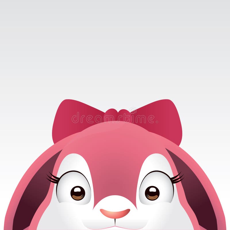 Rabbit with Ribbon. Vector Illustration Decorative Design Stock Vector ...