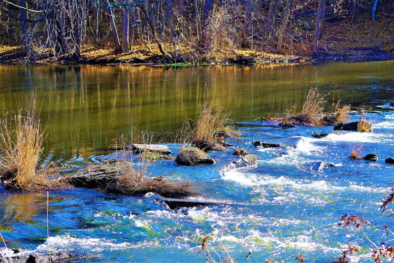Scenes from the Hamilton Dam on the Rabbit River, Hamilton MI Stock ...