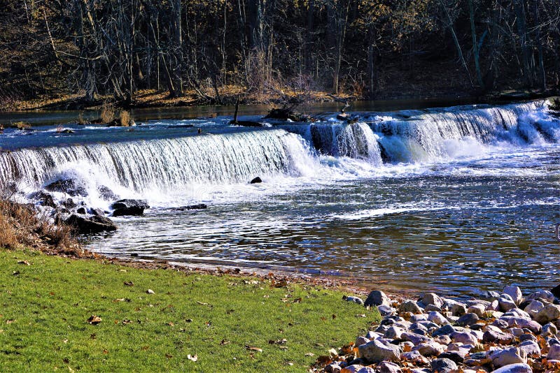Scenes from the Hamilton Dam on the Rabbit River, Hamilton MI Stock ...