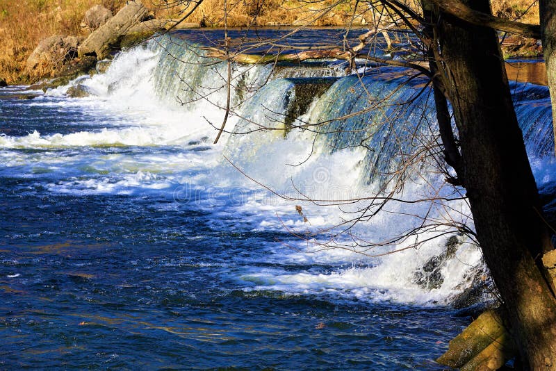 Scenes from the Hamilton Dam on the Rabbit River, Hamilton MI Stock ...