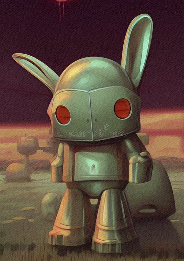 Rabbit robot error stock vector. Illustration of cartoon - 53395992