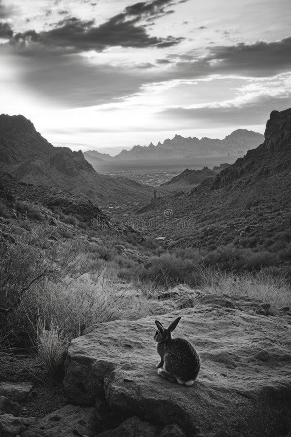Rabbit on Rock stock image. Image of black, outdoors - 379428713