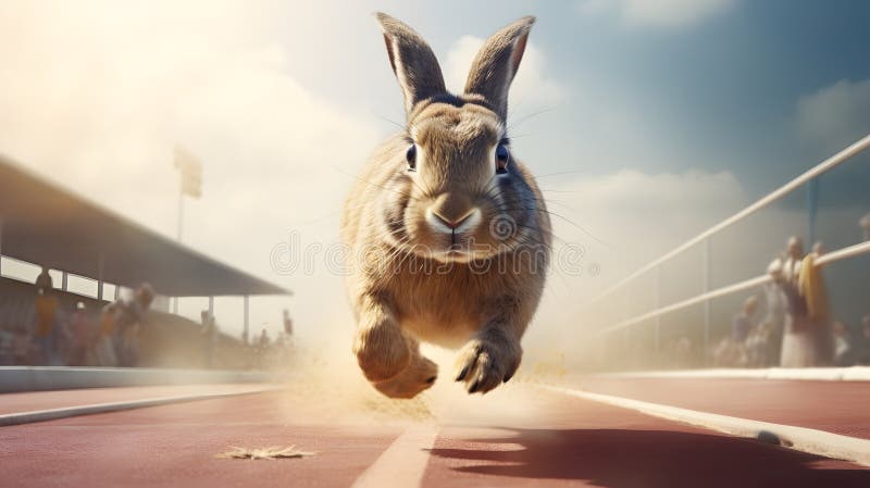 The Rabbit Runner on the Track Stock Image - Image of sport, sprint ...