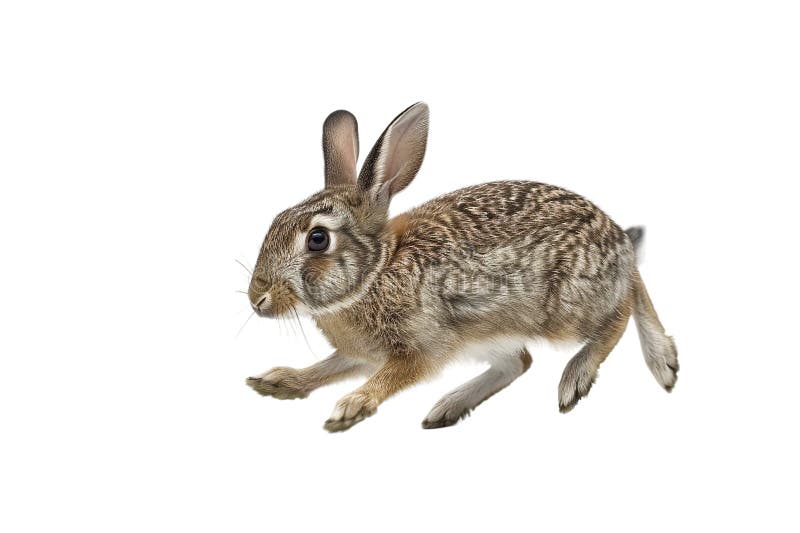 Rabbit Running Alone on Transparent Background Stock Illustration ...