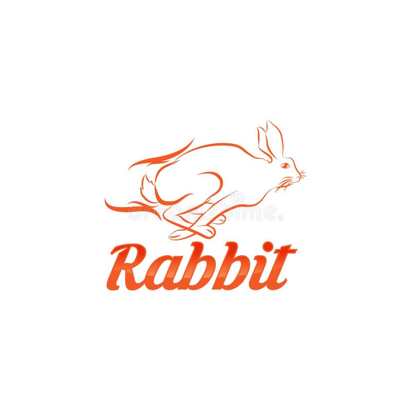 Rabbit Running with a Hi-speed,Rabbit Logo Template. Retro Vector ...
