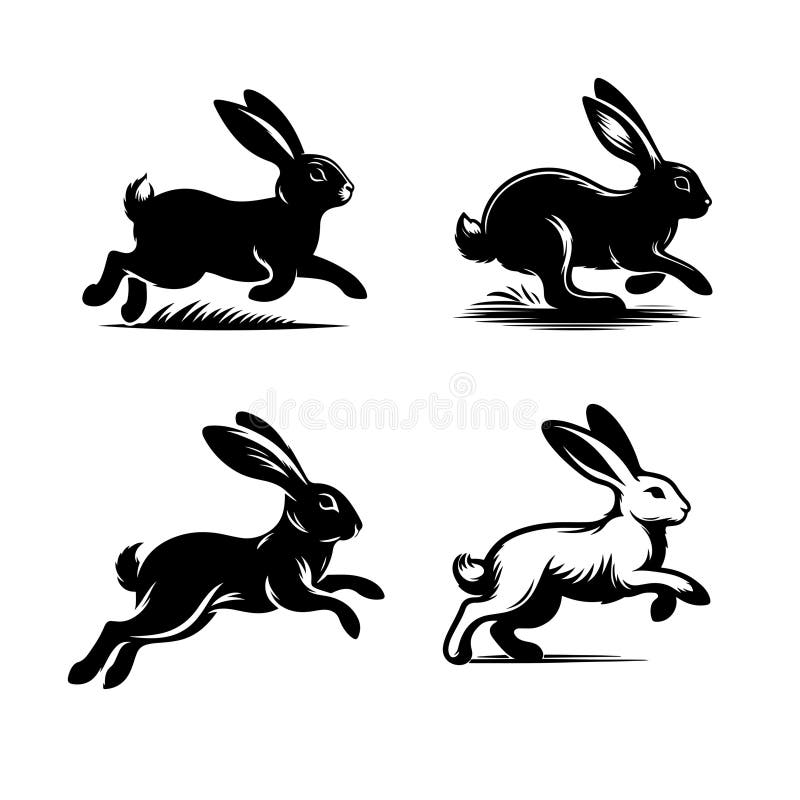 Running Rabbit Silhouette