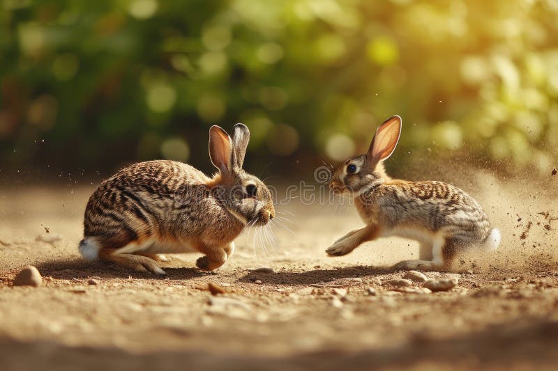 Rabbit Running a Tortoise-and-the-hare Race Stock Illustration ...