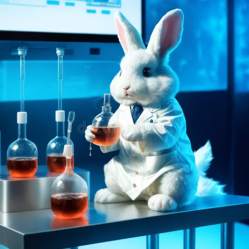 Rabbit Scientist in Laboratory Stock Image - Image of experiments ...