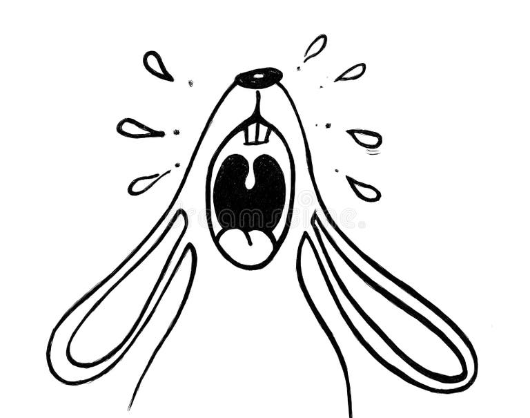 Rabbit Screaming and Crying Stock Illustration - Illustration of rabbit ...