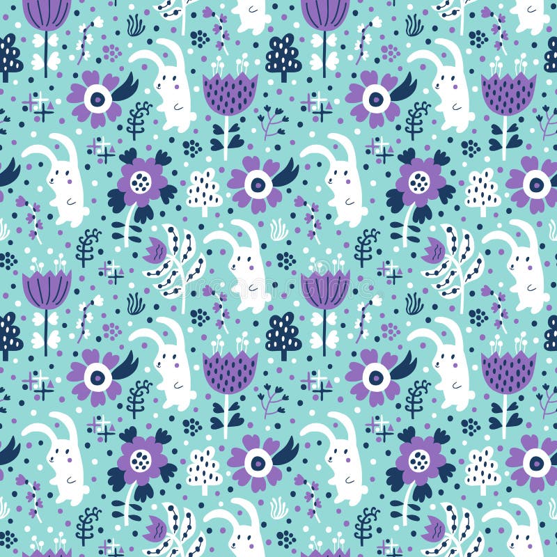 Rabbit Seamless Background. Vector Illustration Stock Vector ...