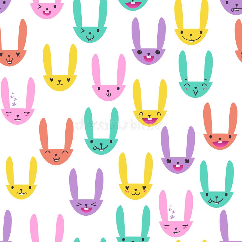 Rabbit Seamless Pattern-03 stock vector. Illustration of drummer - 91845967