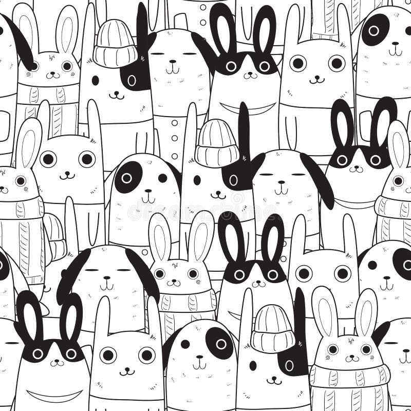 Rabbit seamless pattern stock vector. Illustration of seamless - 75982320